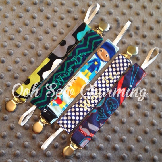 Pacifier Clips by OohSewCharming on Etsy