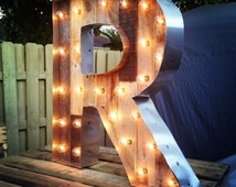 Reclaimed Wood Marquee Letters and Shapes