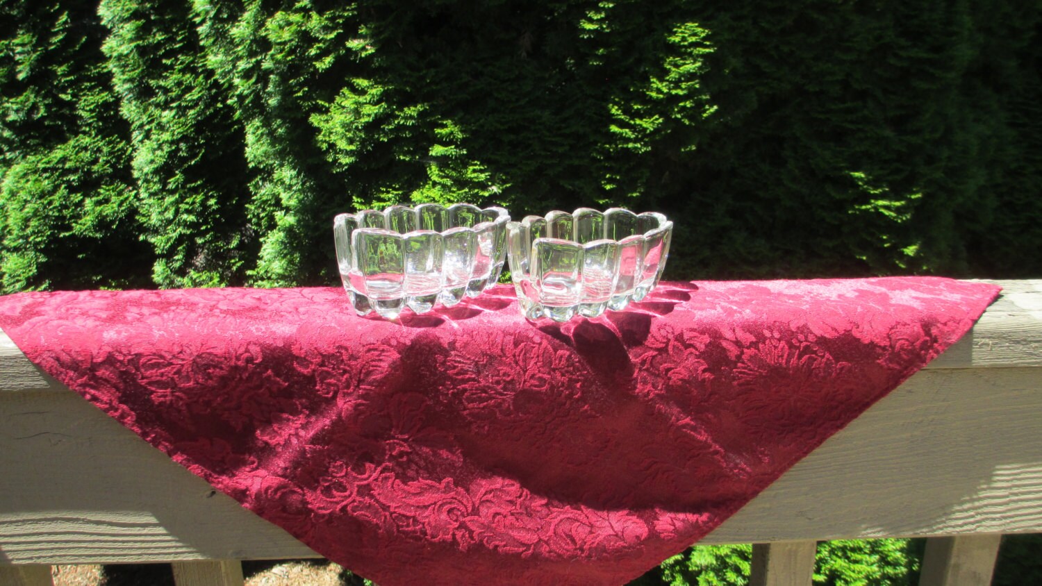 Pair of Vintage Princess House Clear Crystal Pressed Glass Spoon Fork ...