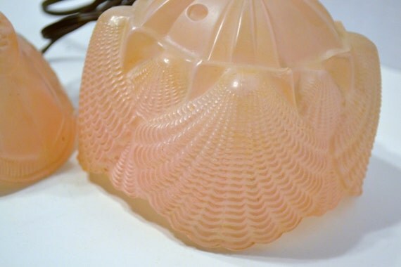 Art Deco Pink Lady Glass Table Lamp With Shade Satin Glass