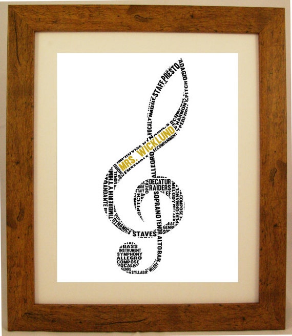 Personalised Music / Teacher Appreciation Word Art Gift