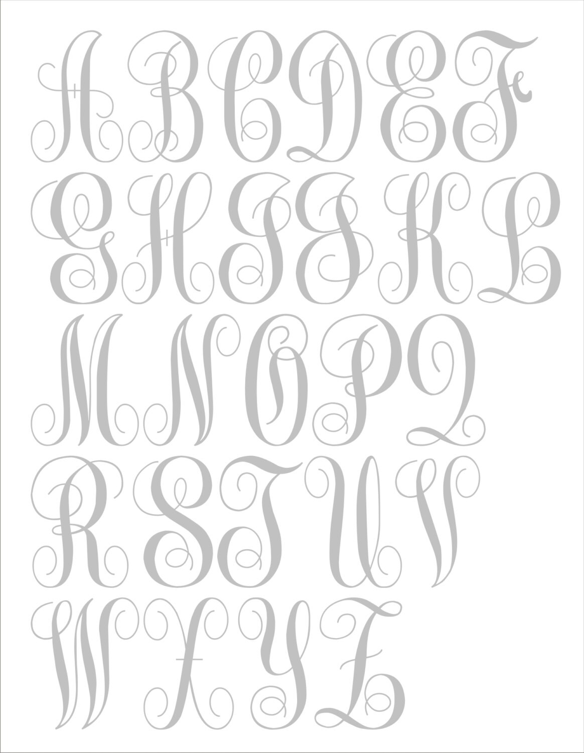 Monogram Letter Alphabet Stencil KKmono1020 by SuperiorStencils