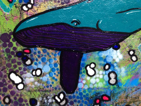 Humpback Whale Acrylic Abstract Painting by ChristinaRelakArt