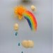 Rainbow mobile Felt sun clouds raindrops Baby crib décor