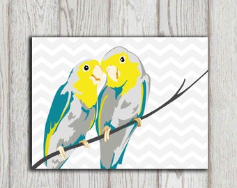 Yellow chevron bird | Etsy