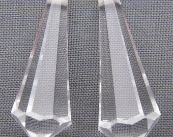 2 Medium 35mm Vintage Crystal Prism Pendant Chandelier Parts embellishment