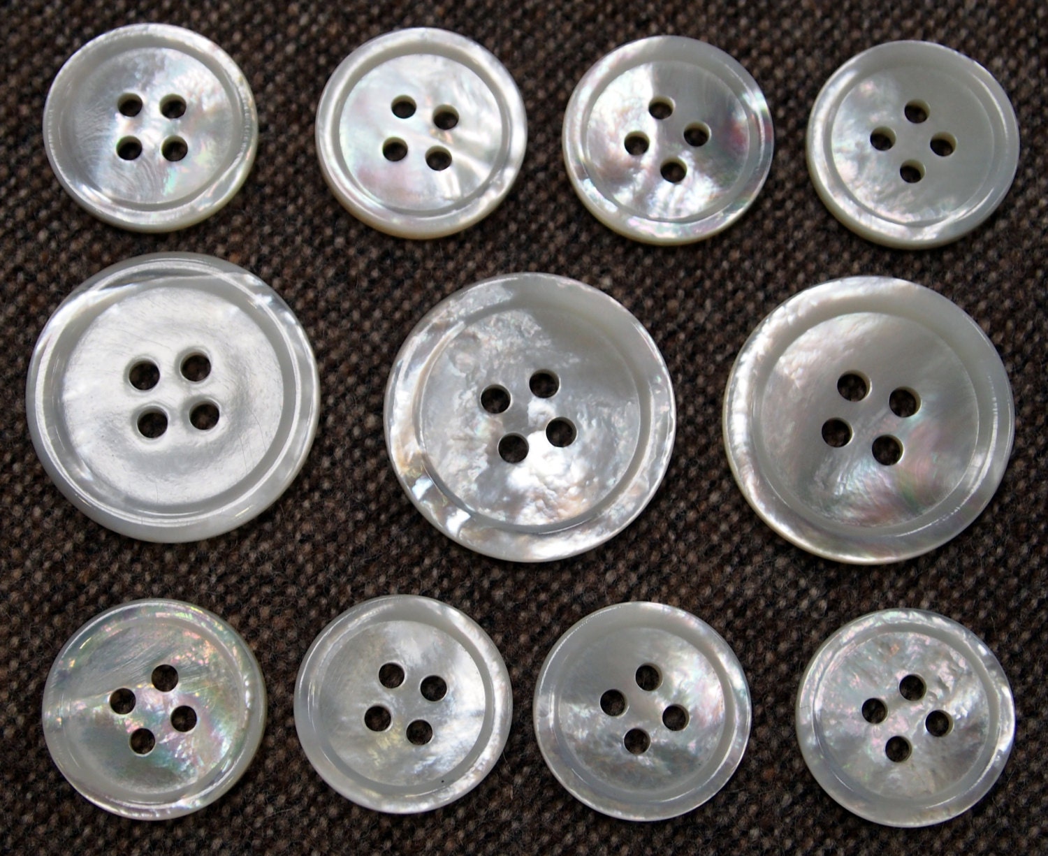 White Mother of Pearl Buttons Set for suit jacket blazer or