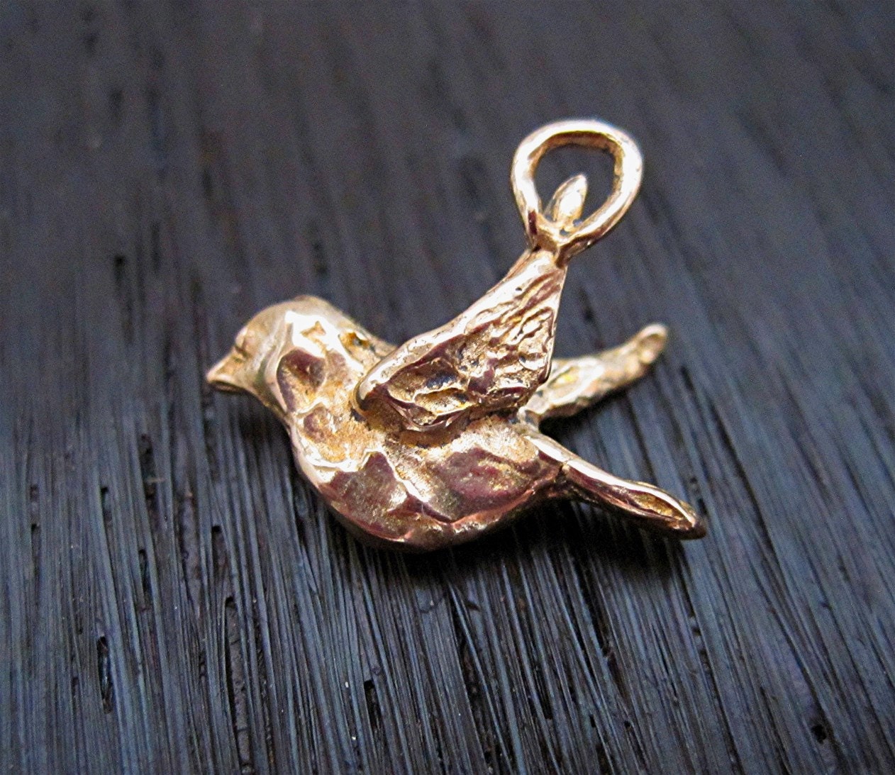 Artisan Bluebird Charm in Gold Bronze one N