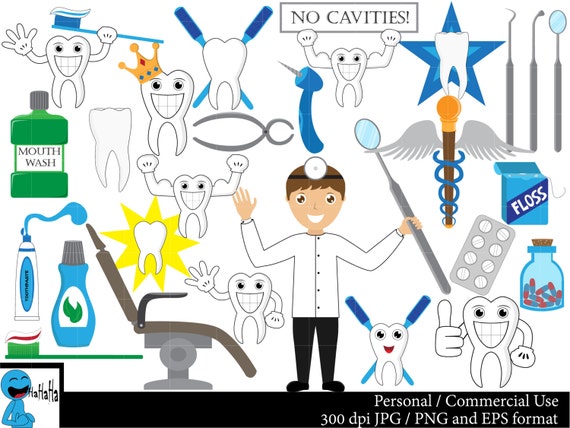 Dentist Set Clipart Digital Clip Art Graphics Personal