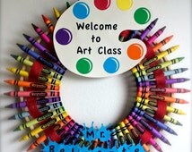 Unique crayon wreath related items | Etsy