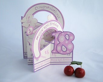 Girls 18th birthday card, 3D cascade