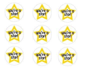 You're a Star! Digital Sticker sheet - printable sticker collage sheet ...