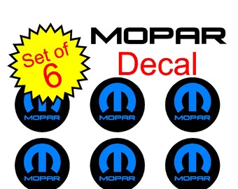 Chrysler Mopar Black Blue Replacement Decal Sticker 6 Piece Set logo ...