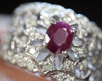 Popular items for ruby solitaire ring on Etsy