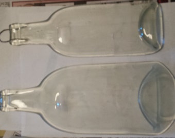 Hand painted, or labeled melted (slumped) bottles designed for or by ...