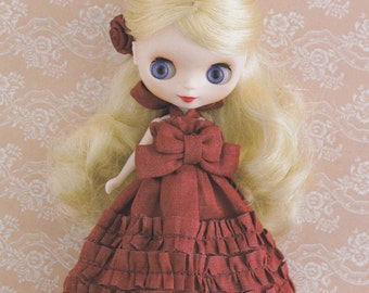 Petite Blythe Mini Pullip Dal Doll Cute Bear One Piece Dress