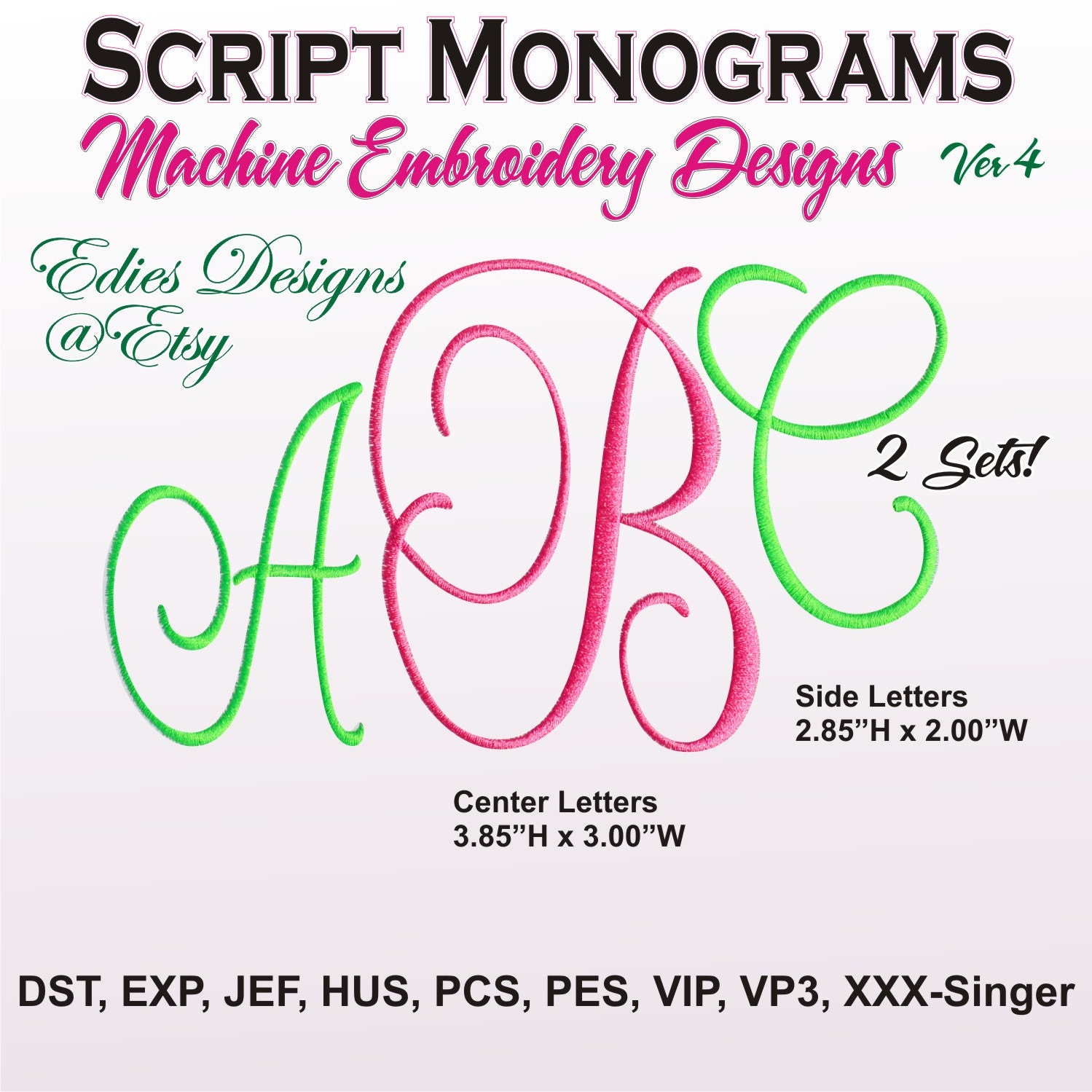 Script Monograms Ver 4 Machine Embroidery Monograms Embroidery