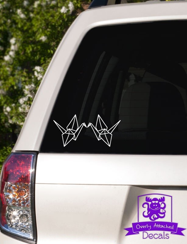 Love Paper Cranes Car Window Decal