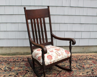 Antique oak rocker | Etsy