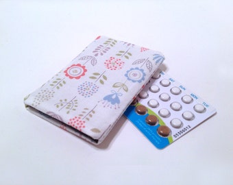 Birth Control Case - Pill Case Birth Control / tiny garden print