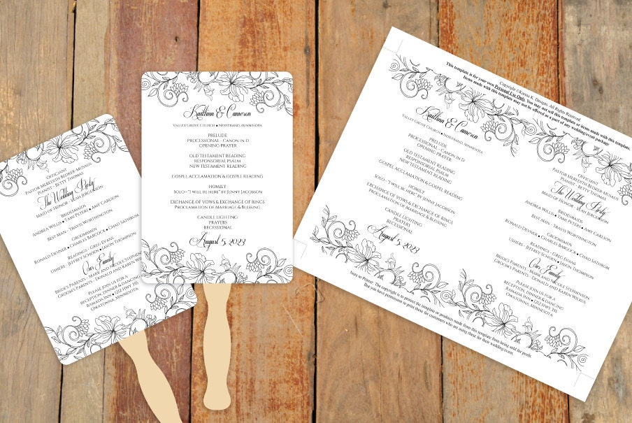 DiY Wedding Fan Program Template DOWNLOAD by KarmaKWeddings