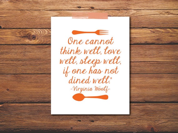 Virginia Woolf Quote Kitchen Poster Kitchen Print by PuffPaperCo