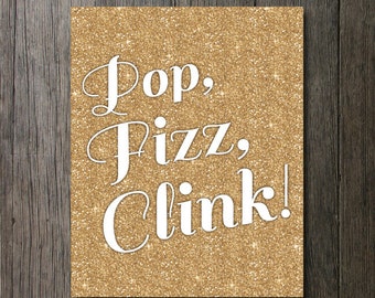 Pop fizz clink sign | Etsy