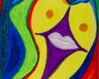 Popular items for abstract oil pastel on Etsy