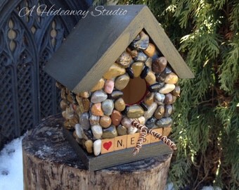 Popular items for stone birdhouse on Etsy