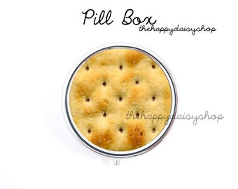 Cracker Pill Box , Silver Plated Pill Case , Trinket Box , Pillbox ...