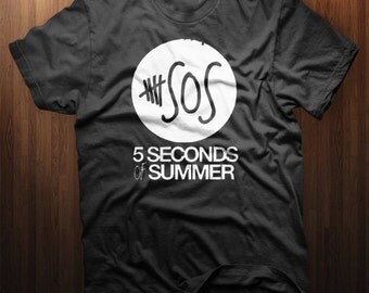 5sos 5 seconds of summer T-Shirt - S-4XL BLACK Cool Funny Graphic Tee 5 ...