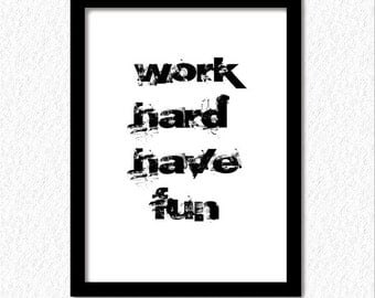 Work hard have fun | Etsy