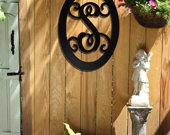 Black Metal Monogram, Letter Art, Monogram Letter S with Oval border ...