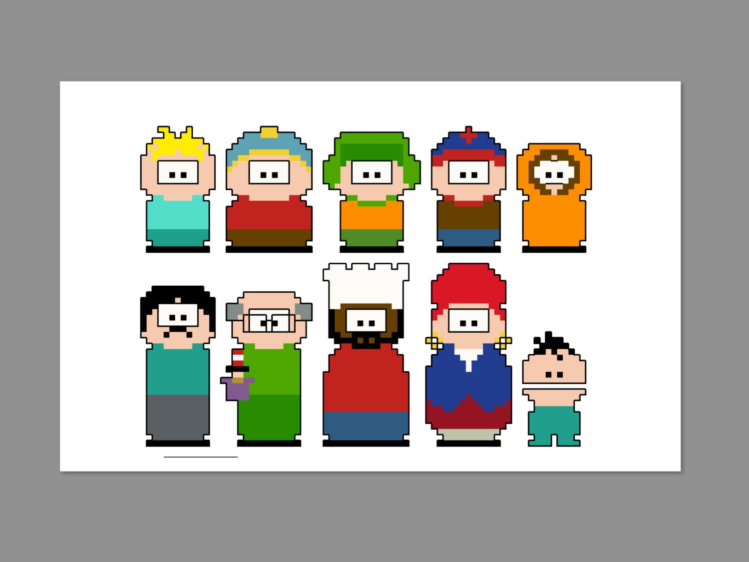 South Park Pixel People Character Cross Stitch PDF PATTERN ONLY from ...