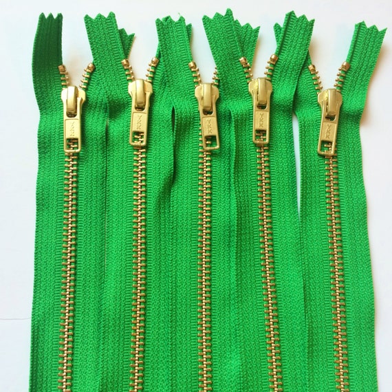 Metal Zippers closed bottom ykk brass teeth zips 5 pieces by zipit