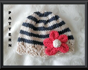 Knitted Hat Pattern Baby Hat Pattern Newborn Hat by CottonPickings