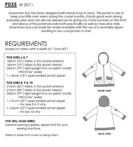 Downtown Boy's Jacket Pattern by braidcraft on Etsy