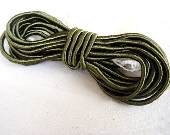 Navy Blue Satin Twisted Cord Wrapped Thread Cord 10mm by vess65