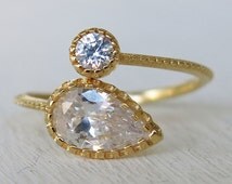 Unique two stone ring related items | Etsy