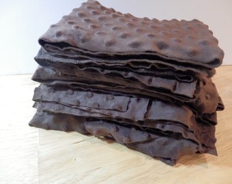 Destash Brown Minky Dot Fabric Scrap Pack, Sewing Supplies