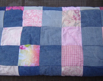 Recycled jeans quilt | Etsy