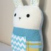 Patchwork Bunny Tooth Fairy Pillow Plush Bunny Stuffed