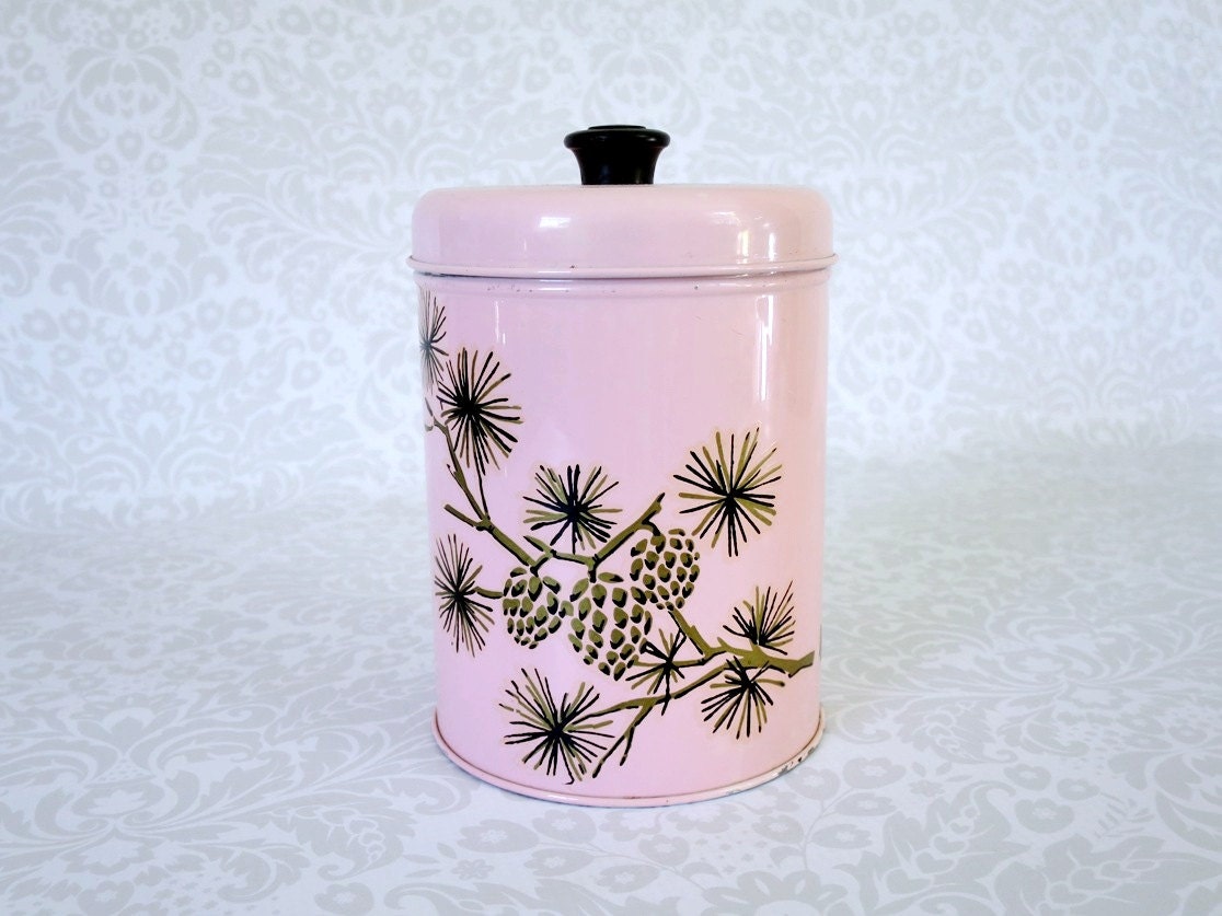 Pink Nesting Storage Tin Canister – Retro Pink Metal Kitchen Canister ...