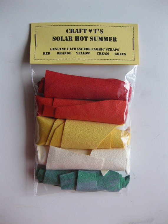 Ultrasuede Solar Hot Summer Scrap Package by 3crafties on Etsy