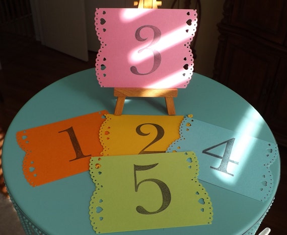 Mexican Wedding Table Number Cards Mexican fiesta cinco de