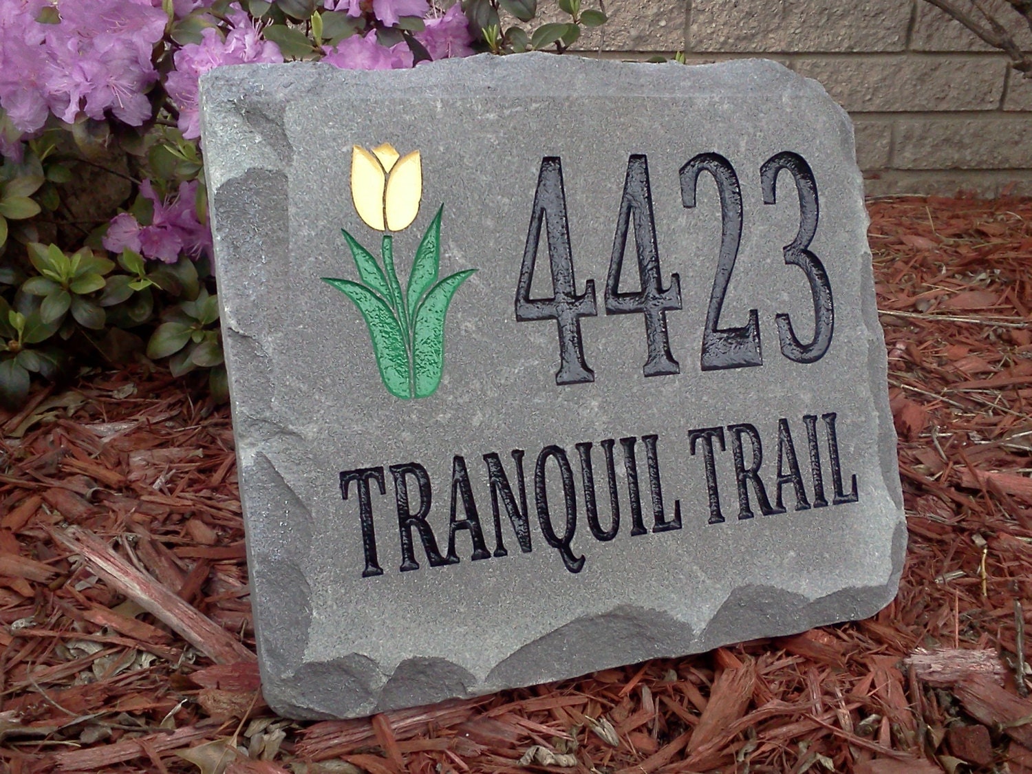Home Address Sign Engraved Stone