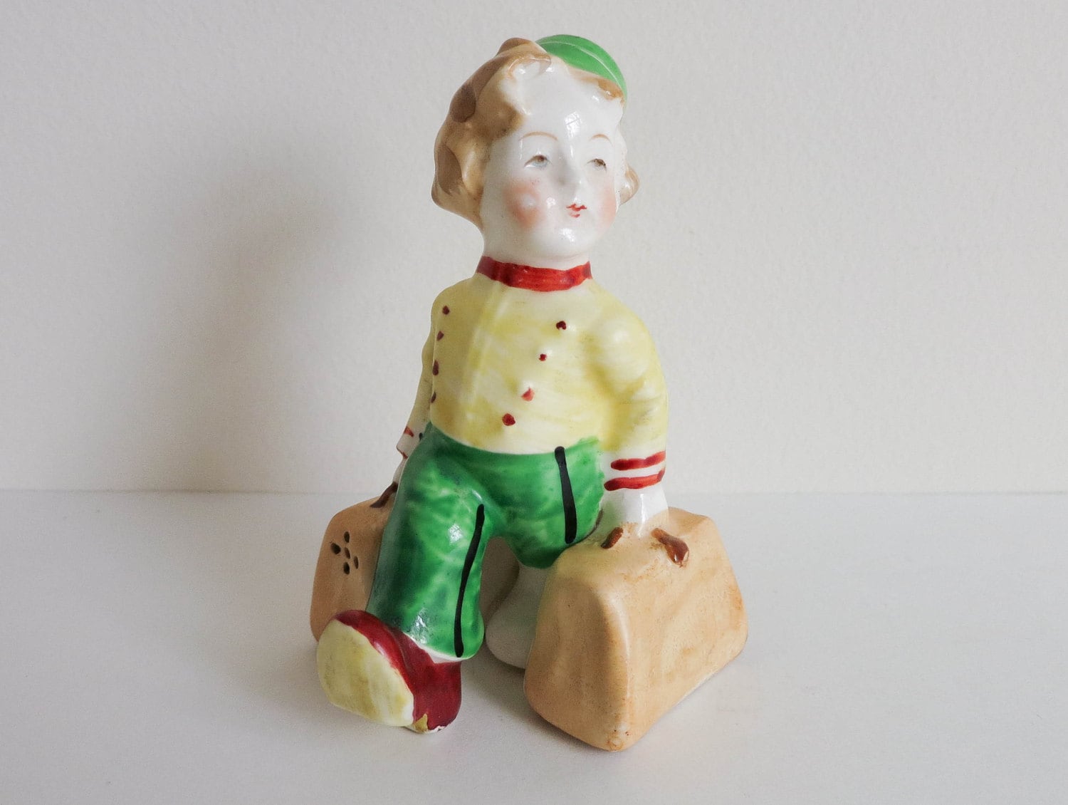 Vintage One Piece Bell Boy Salt and Pepper or Figurine with Suitcases ...