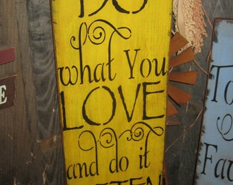 Primitive Wood Hand Painted Love Boy Sign by JustHanginAroundPrim