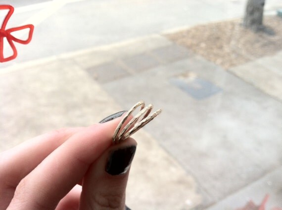 Set of 3 16g Thick 14k Yellow Gold Fill Stacking Rings