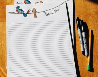 Personalized Original Lined Letter Sized Notepad Three Little Birds on ...